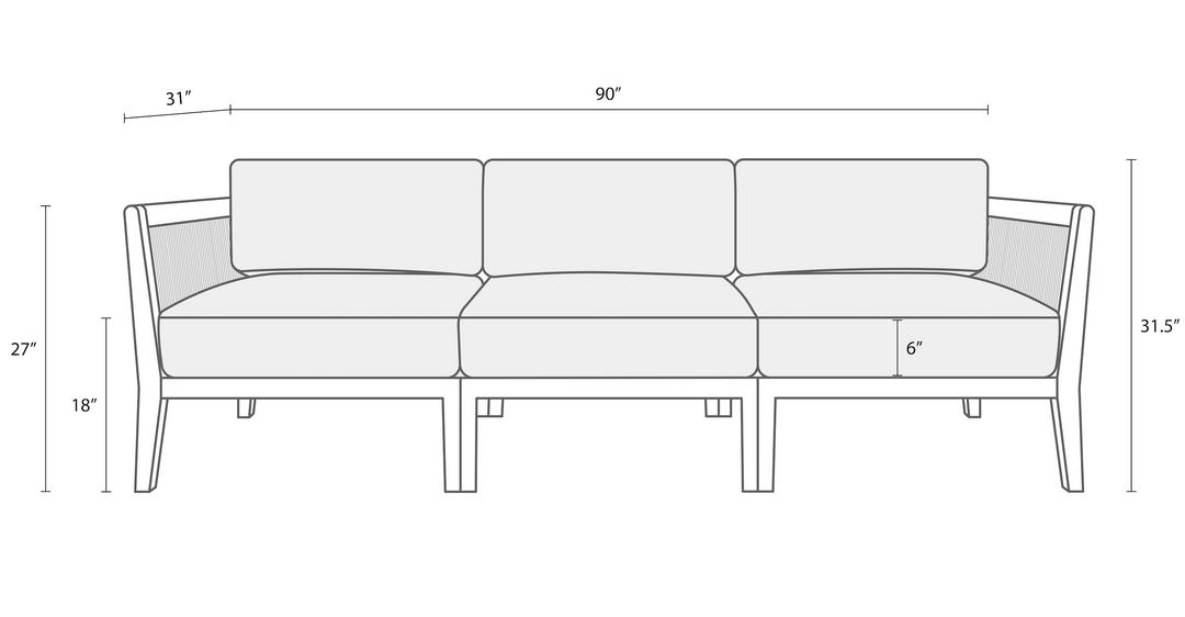 Capri Teak & Rope Outdoor Sofa - Madbury Road