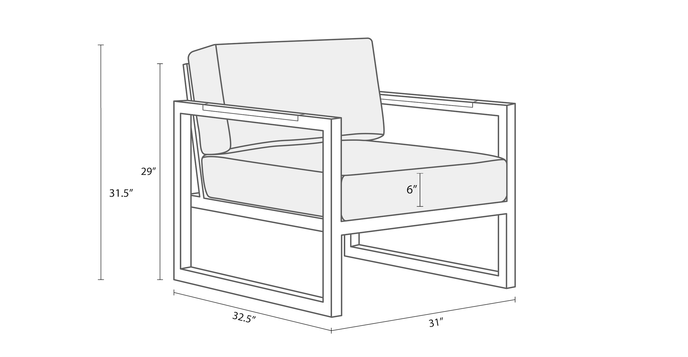 Pacific Aluminum Outdoor Club Chair – Madbury Road