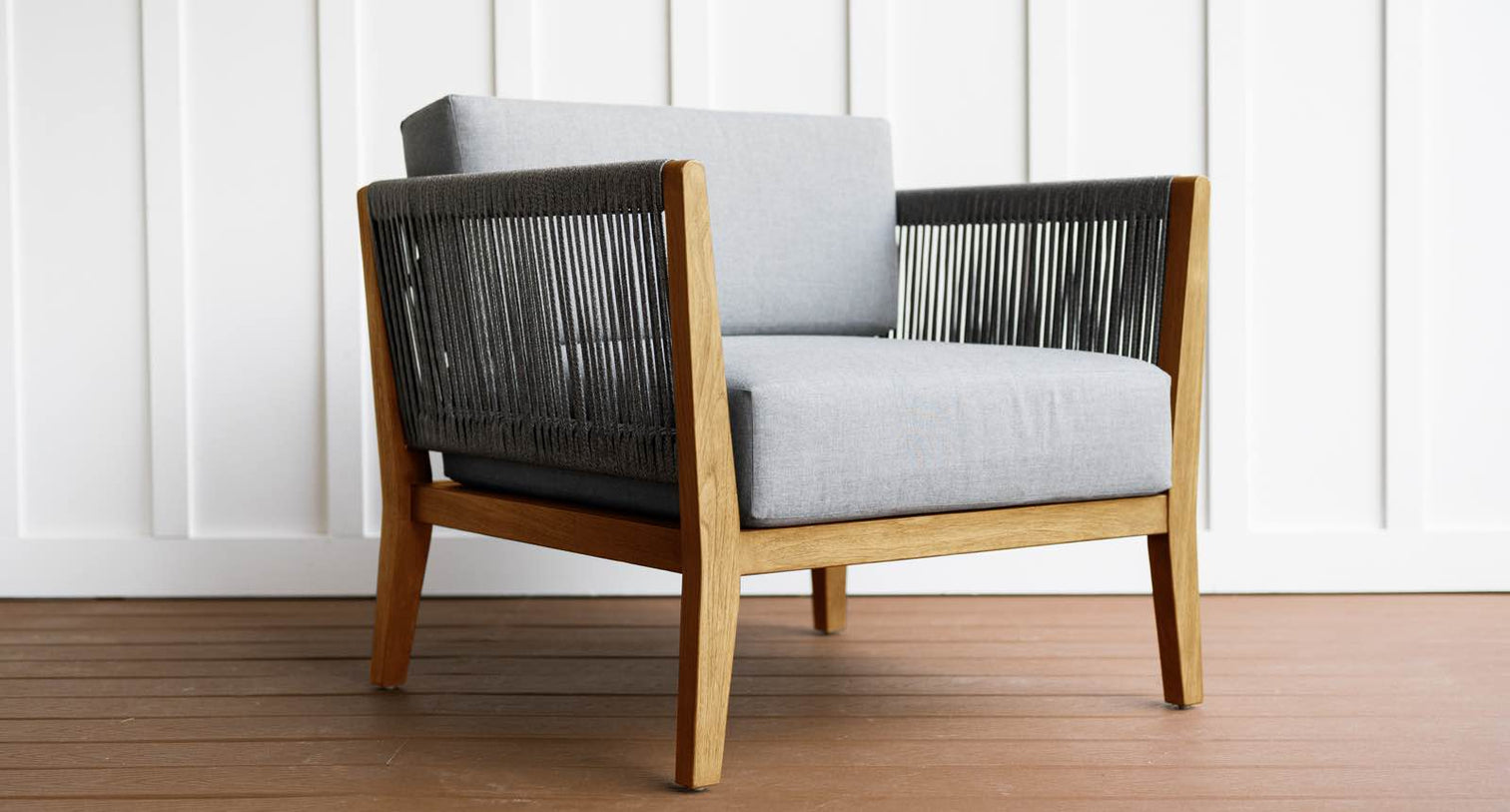 Capri Teak & Rope Outdoor Club Chair - Madbury Road