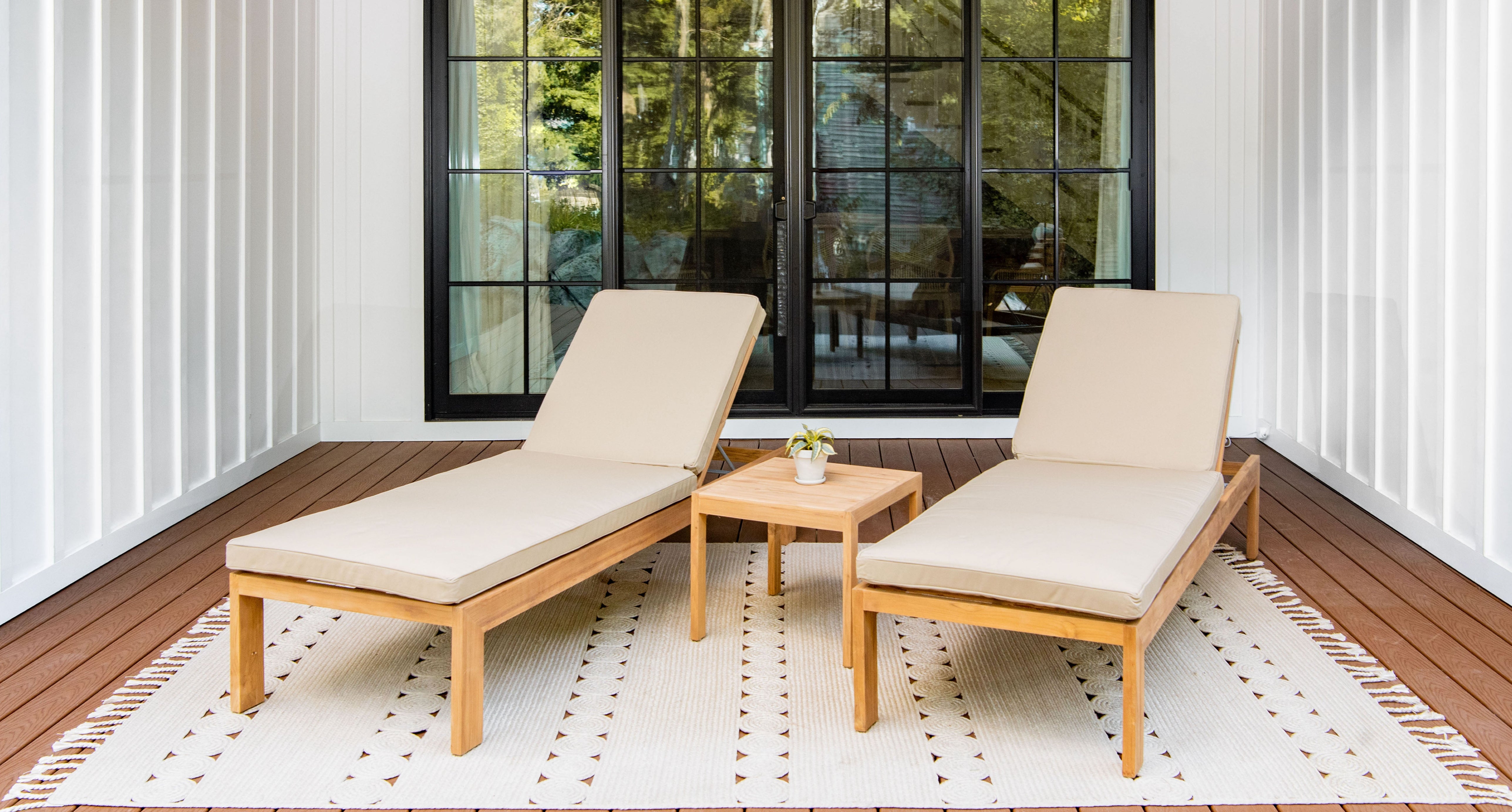 Bali Teak Outdoor Lounge Chair Set - Madbury Road